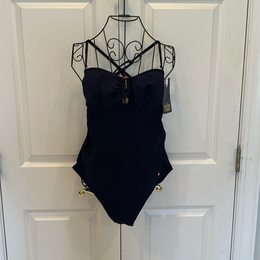 Cache Coeur Bamboo Ribbed Maternity Swimsuit (Size Me… - Gem